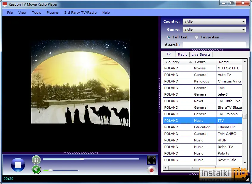 Readon TV Movie Radio Player 7.6.0.0 - Windows - download - instalki.pl